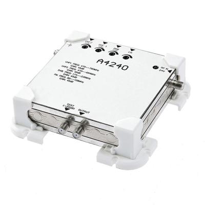 China Antenna cable tv professional digital signal system  tinplate 2 input A4240 1 output 45dB amplifier for sale