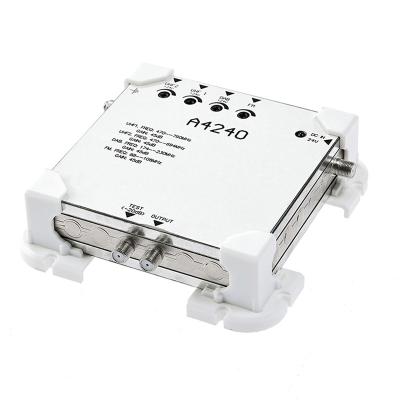 China CATV signal system amplifiers cable tv tinplate professional 2 input catv 40db RF amplifier for sale