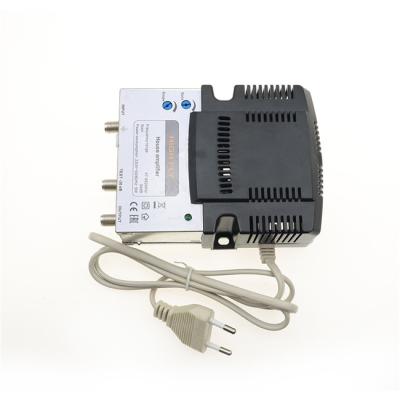 China Multiband TV Antenna Amplifier 34dB Gain 47-862MHz Indoor Cable TV Booster for sale
