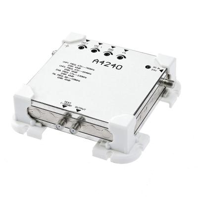 China TV Cable RF CATV Signal Amplifier 2 Input Uhf Power 40db A4240 for sale