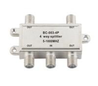 China 5-1000MHz 4 Way CATV Satellite Splitter IPTV Indoor Antenna TV F Type 75ohm for sale