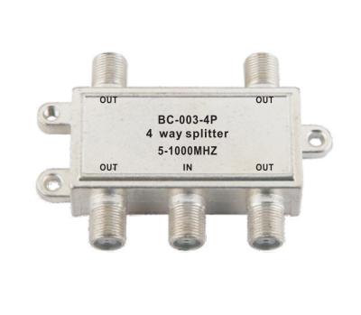 China 5-1000MHz 4 Way CATV Satellite Splitter IPTV Indoor Antenna TV F Type 75ohm for sale