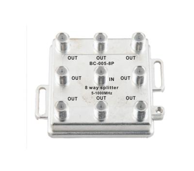 China Highfly 8 Way CATV Splitter 5-1000MHz Antenna TV Splitter Indoor F Type Female 75ohm for sale