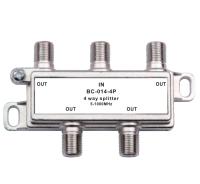 China Indoor 4 Way CATV Splitter 5-1000MHz Wide Band F Type Female 75ohm for sale
