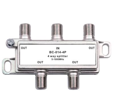 China Indoor 4 Way CATV Splitter 5-1000MHz Wide Band F Type Female 75ohm for sale