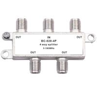 China Highfly 4 Way CATV Splitter 5-1000MHz Indoor Wide Band F Type Female 75ohm for sale