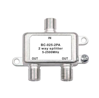 China Highfly 5-2500MHz 2 Way SMATV Splitter for Cable TV Indoor Antenna for sale