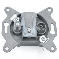 China IEC F-Type TV Sat Socket Zinc Casting Antenna Cable Double Connectors CATV Wall Socket for sale