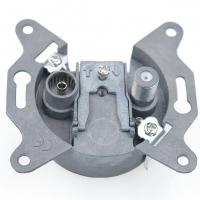 China IEC F-Type TV Sat Socket Zinc Casting Antenna Cable Double Connectors CATV Wall Socket for sale