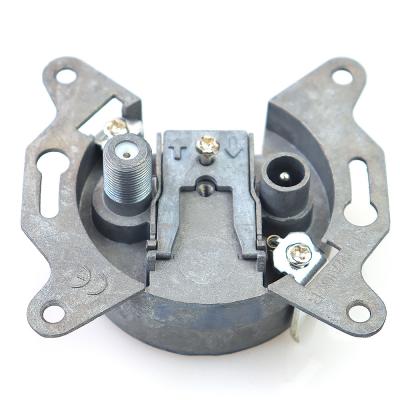 China CATV SAT Wall Socket Zinc Casting Antenna Cable TV SAT F-Type IEC Connectors for sale