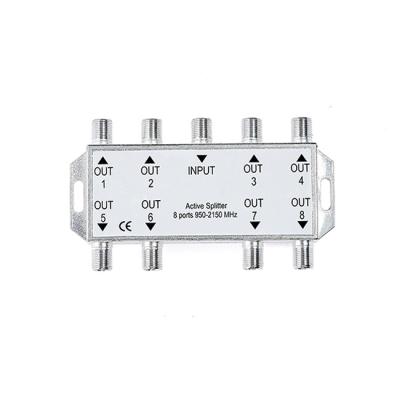 China Satellite Signal TV Active Splitter Zinc Alloy 2 Way Antenna Cable Splitter for sale