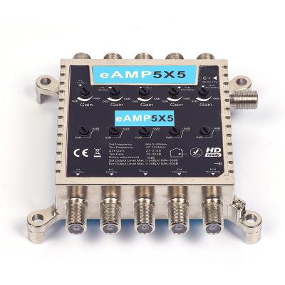 China 790MHz 30dB Satellite TV Booster Amplifier Gain Slope Adjustable 5x5 Digital for sale