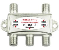 China Durable 4 In 1 Out DiSEqC Satellite Multiswitch 950-2150MHz for Satellite TV System for sale
