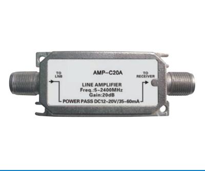 China 5-2400 MHz TV Antenna Line Amplifier 20dB Gain Satellite CATV Booster for sale