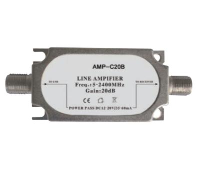 China Highfly Indoor In Line CATV Amplifier 20dB 30dB 5-2400MHz Satellite TV Signal Booster for sale