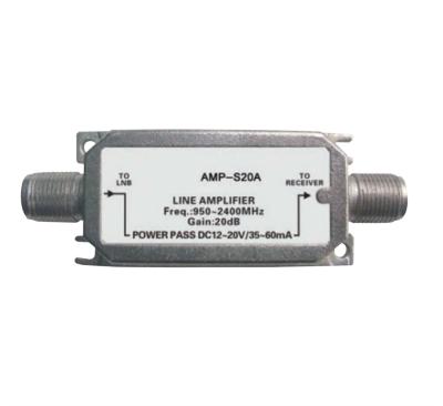 China 20db Line Powered TV Amplifier 950-2400MHz Satellite CATV Amplifier for sale