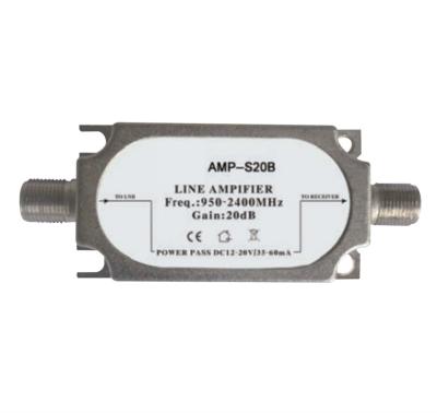 China Highfly 950-2400 MHz TV Signal In Line Amplifier 20 dB CATV Satellite Booster for sale