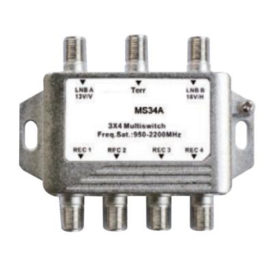 China MS34A 47-862 MHz Digital Multi Switch System 3 Inputs 4 Outputs Satellite Multiswitch for sale