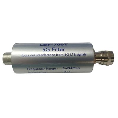 China Anti Interference 5G Filter for TV Antenna Clear Digital Female to Male Connector 5-694MHz for sale