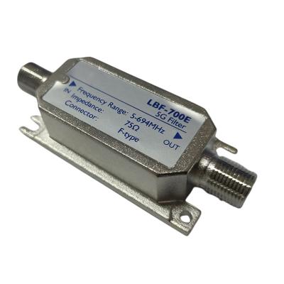 China Lightweight 4G 5G TV Filter Female to Female Connector 5-694MHz Anti Interference LPF for sale