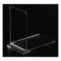 China A4 A5 Clear Plastic Acrylic Sheet Table Display Stand Sign Holder 11x17 for sale
