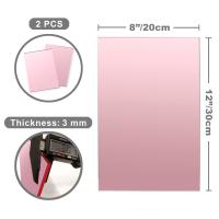 China Pink Rose Gold Acrylic Sheets Board Mirror Cast Blanks 8x12 inch 1/8 Thick for sale