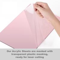 China Pink Rose Gold Acrylic Sheets Board Mirror Cast Blanks 8x12 inch 1/8 Thick for sale