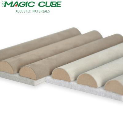 China Elegant Suede Covered Wood Slat Wall Panels For Interior Decoration for sale