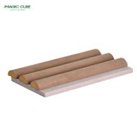 China Sound Absorbing MDF Slatted Wall Panels Soft Leather Covered For Living Room for sale