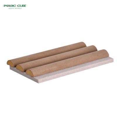 China Sound Absorbing MDF Slatted Wall Panels Soft Leather Covered For Living Room for sale