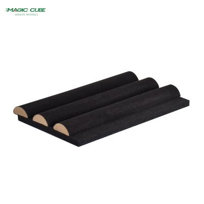 China Acoustic Wooden Slat Panels With Luxurious Suede Finish For Sound Absorption And Noise Reduction for sale