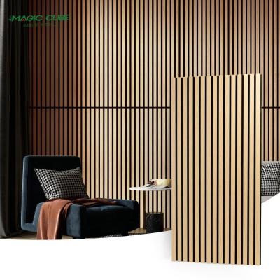 China Houses Decorative And Soundproofing Material Wall Art Wood Slat Acoustic Panels For Meeting Room for sale