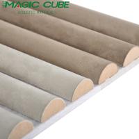 China 600*2400mm Suede Wrapped Wood Slat Panels For Home Wall Decoration for sale