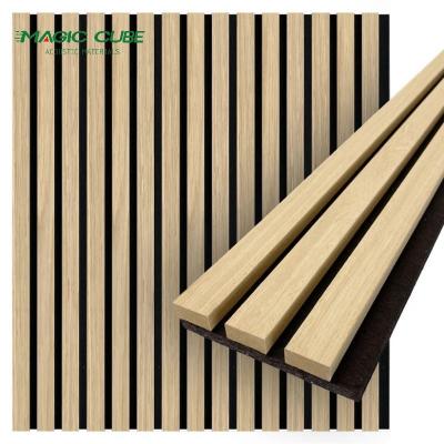 China Houses Easy Cleaning Wooden Acoustic Wall Panels 3m With Black Pet Panel for sale