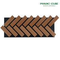 China Soundproofing Slatwall Acoustic Walnut Wall Panels With Customization Design for sale