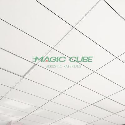 China Eco Friendly Fiberglass Acoustic Panel Fiberglass Drop Ceiling Tiles 30MM 40MM for sale