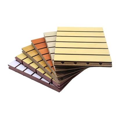 China Modern Grooved Acoustic Panels Soundproof Wood Panels For Auditorium 12/15/18mm for sale