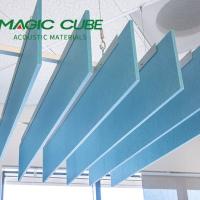 China Polyester Fiber Acoustic Panel 600x1200mm 24mm Sound Absorbing Wall Board for Transit Hub Interior Decoration for sale