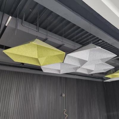 China Six Pointed Star Ceiling Panels Custom PET Ceiling Tiles Stylish Sustainable and Effective Sound Control Panels for sale