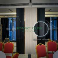 China 100% Polyester Fiber Acoustic Panel 1220x2440mm 9mm 3500gsm Sound Absorbing Wall Board for Library Interior Decoration for sale