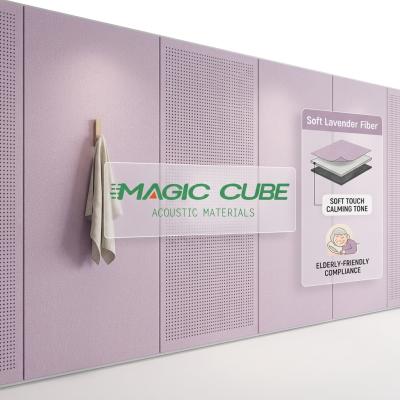 China Polyester Fiber Acoustic Panel 600x600mm 15mm Sound Absorbing Wall Board for Elderly Care Interior Decoration for sale