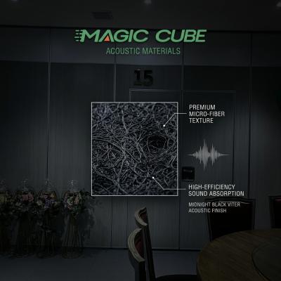 China 100% Polyester Fiber Acoustic Panel 600x600mm 15mm 2500gsm Sound Absorbing Wall Board for Cinema Interior Decoration for sale