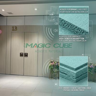 China Polyester Fiber Acoustic Panel 1200x600mm 12mm Sound Absorbing Wall Board for Clinic Waiting Room Interior Decoration for sale