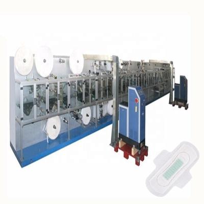 China Auto Splicing Sanitary Napkin Machine DNW-67 with 300-700 pcs/min Production Capacity and Full Servo Drive System for sale