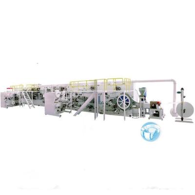 China CE Certified Double Layer Cotton Core Under Pad Production Line - 600 pcs/min Speed, 300KW Power, 70T Weight for sale