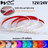 China 12V 24V IP68 Waterproof Outdoor LED Strip Lights 120leds/M LED Night Light Strips  Sincere Solid Silicone Dimmable Strip for sale