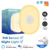 China Oval Tuya Pir Sensor Night Light Bathroom Motion Sensor Night Light for sale