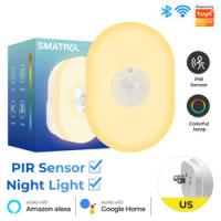 China Oval Tuya Pir Sensor Night Light Bathroom Motion Sensor Night Light for sale
