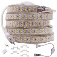 China SMD2835 220V Dimmable LED Strip 276Leds/M LED Tape Light Three Rows for sale