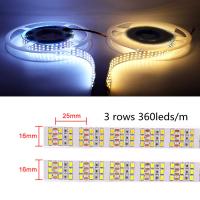 China Three Rows Led Strip 2835 360/480leds Per Meter 16mm Self Stick Led Lights for sale